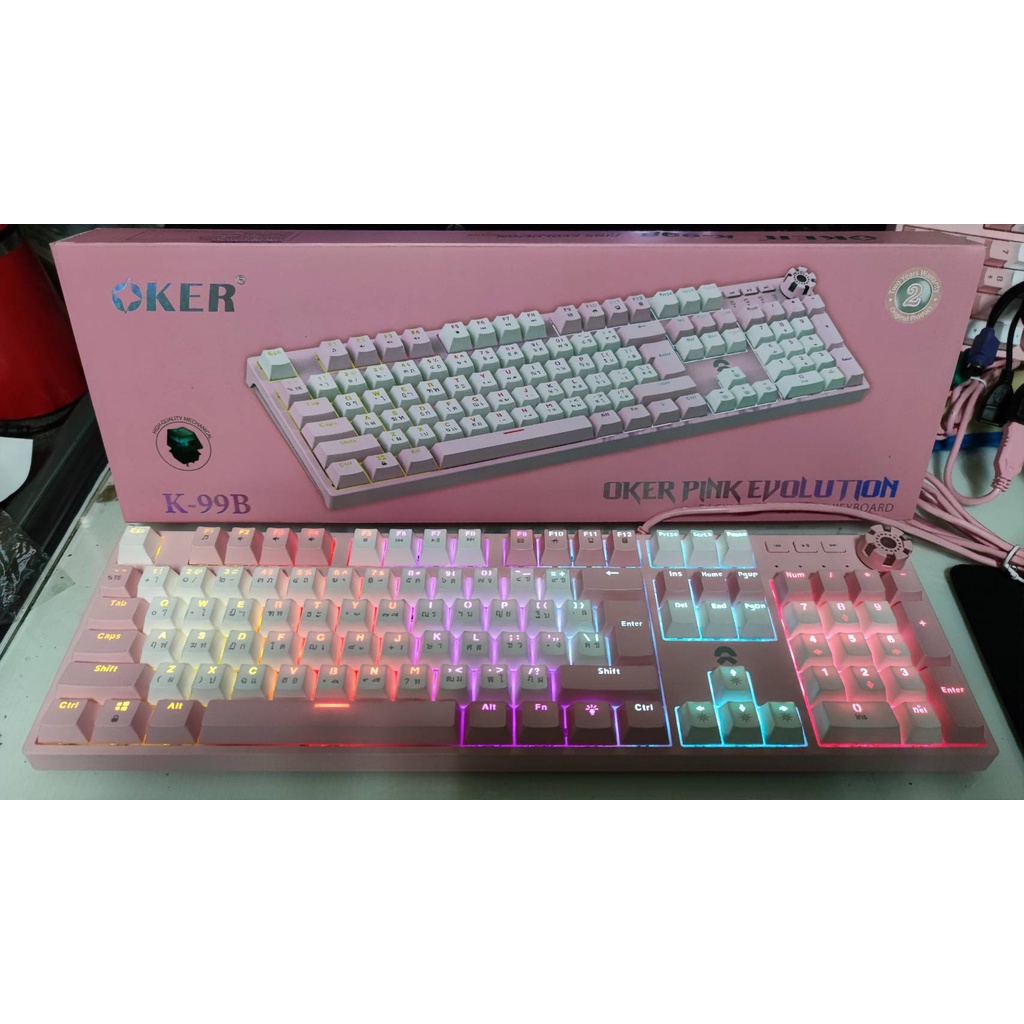 Keyboard Gaming Mechanical OKER K84/ K428 รับประกัน2ปี | Shopee Thailand