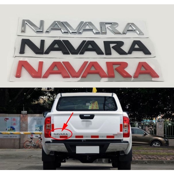 โลโก้ นาวาร่า นิสสัน สัดำด้าน black NAVARA Letters Rear Badge Emblem ...
