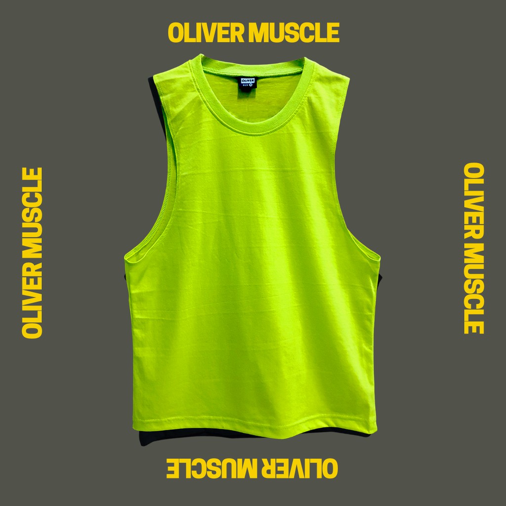 OLIVER MUSCLE เสื้อแขนกุดผู้ชาย ไม่หดไม่ย้วย ใส่วิ่งออกกำลังกาย แบรนด์ ...