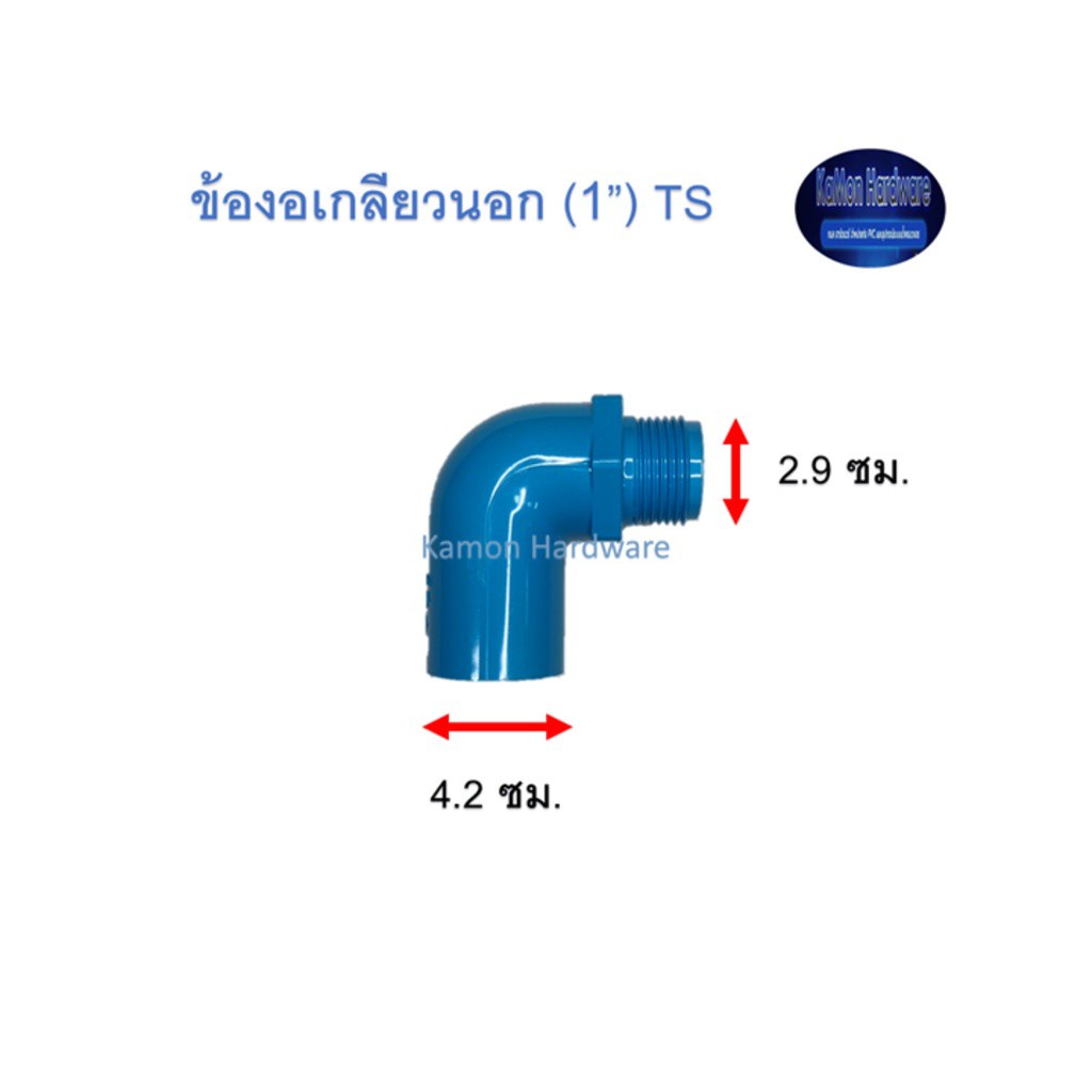 ข้องอเกลียวนอก ท่อน้ำไทย (1”) Thai Pipe PVC TS Valve Elbow Socket ฟ้า 1 ...