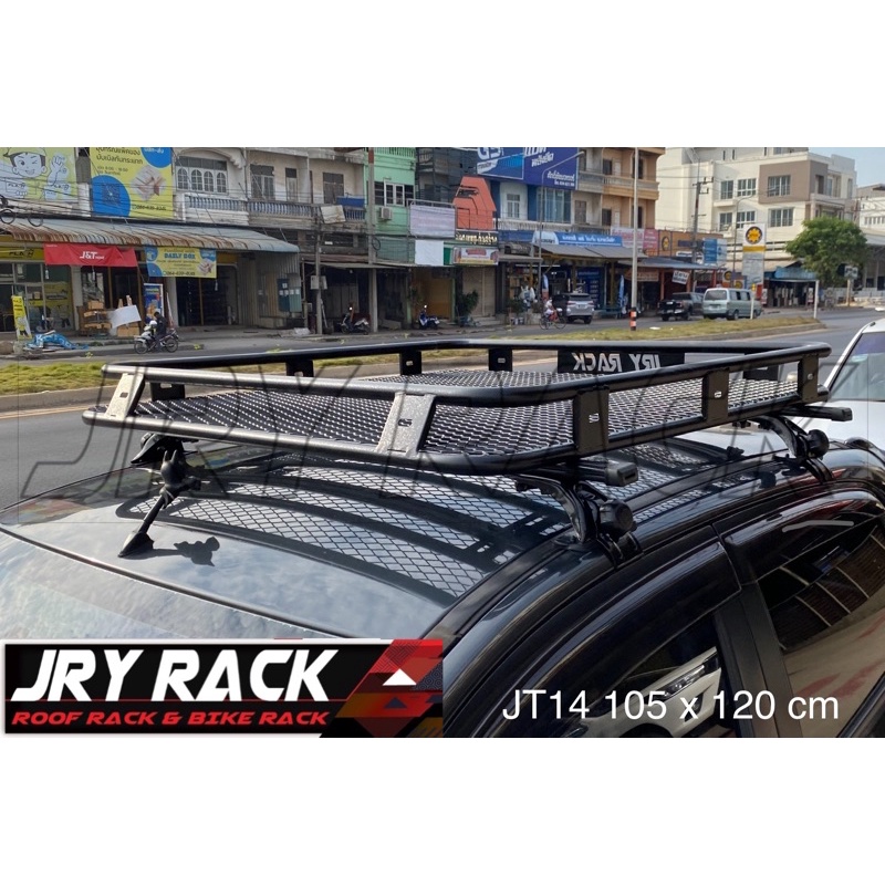 JRY Rack ชุดคานแร็ค + ตะแกรง JT14 ขนาด 105x120cm พื้นตะข่าย ครบชุด แร็คหลังคา แร็คหลังคารถยนต์ ...