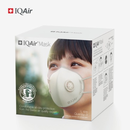 หน้ากากอนามัย กันฝุ่น กันไวรัส IQAir Mask Respirator Medical-Grade Hyper HEPA KN95 Anti ...