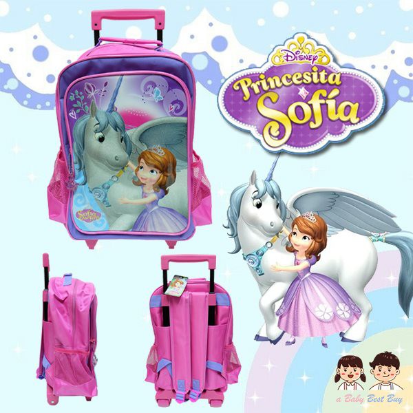 Disney sofia the first กระเป๋าเป้สะพายหลัง มีล้อลาก ลายเจ้าหญิงโซเฟีย ...