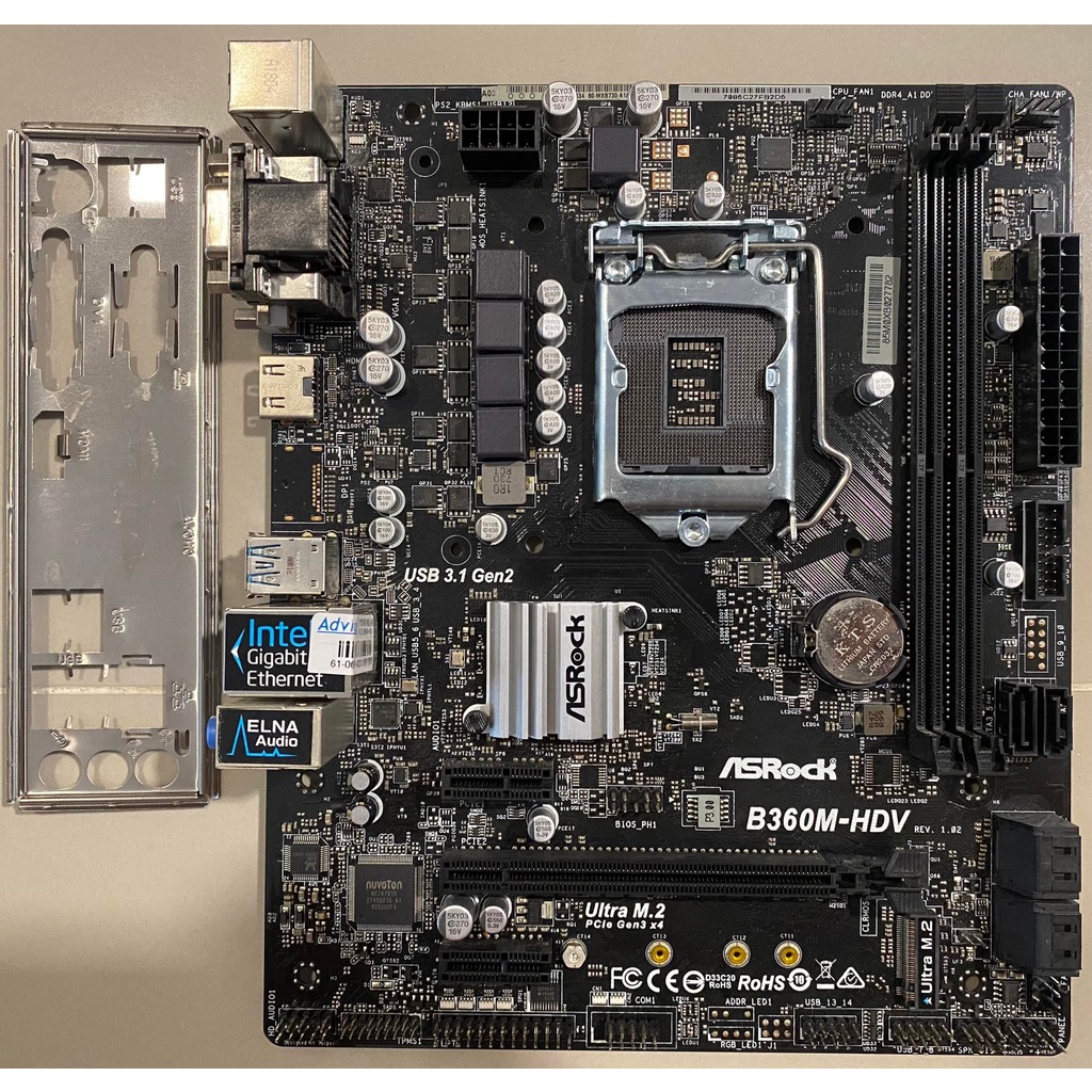 MAINBOARD (เมนบอร์ด) 1151 ASROCK B360M-HDV GEN9 สภาพดี ไม่มีตำหนิ ...