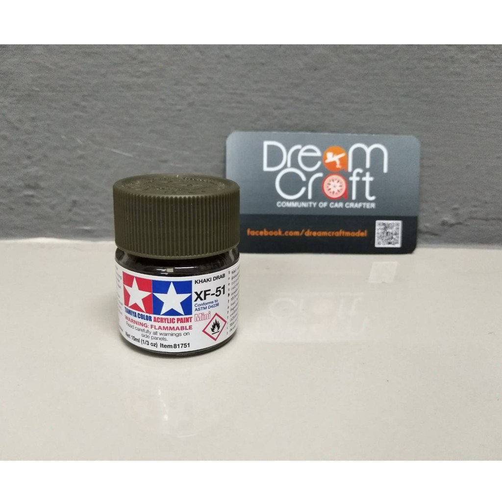 TAMIYA Acrylic Mini XF-51 Khaki Drab (สีสูตรน้ำอคริลิก Acrylic Color ...