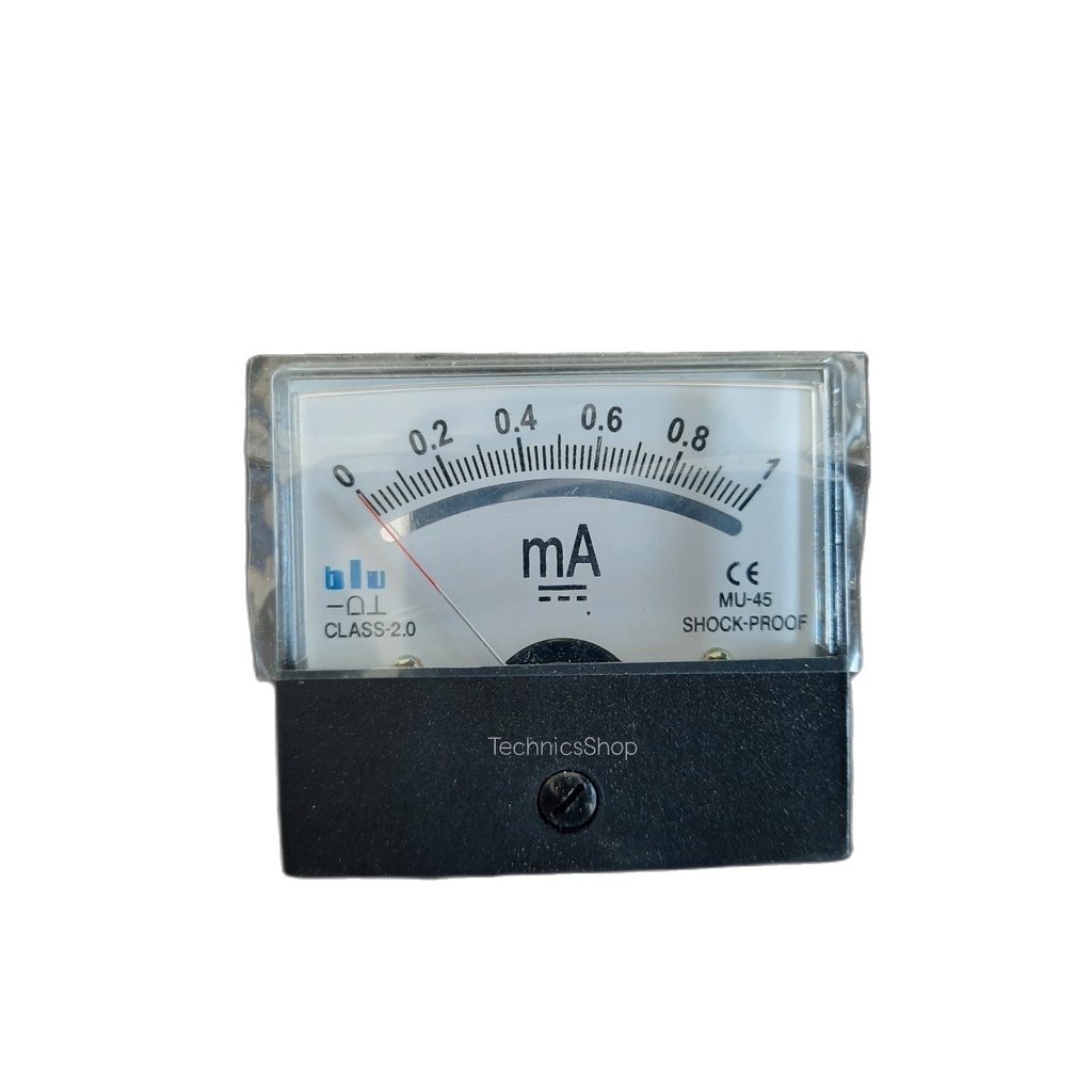 ANALOG PANEL METER blu อนาล็อก แอมป์มิเตอร์ 1mA/DC MU-45 (50mm.x60mm ...