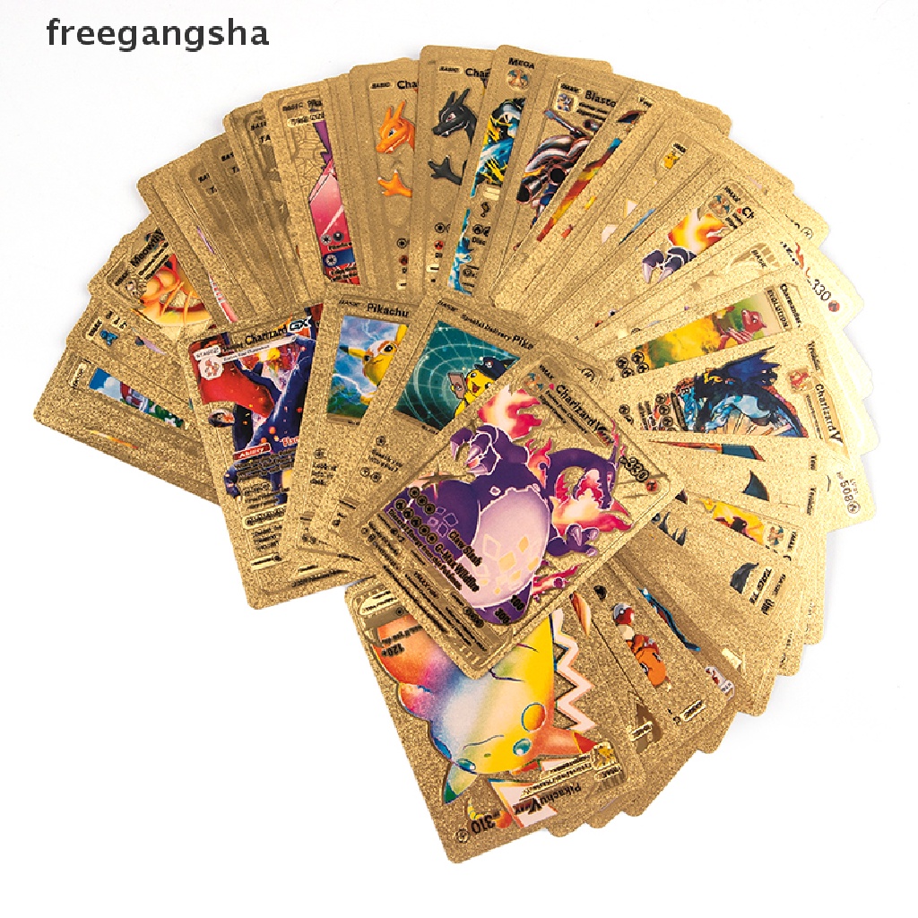 [FREG] 54pcs Pokémon Gold Foil Card Box English Playing Cards Collect ...
