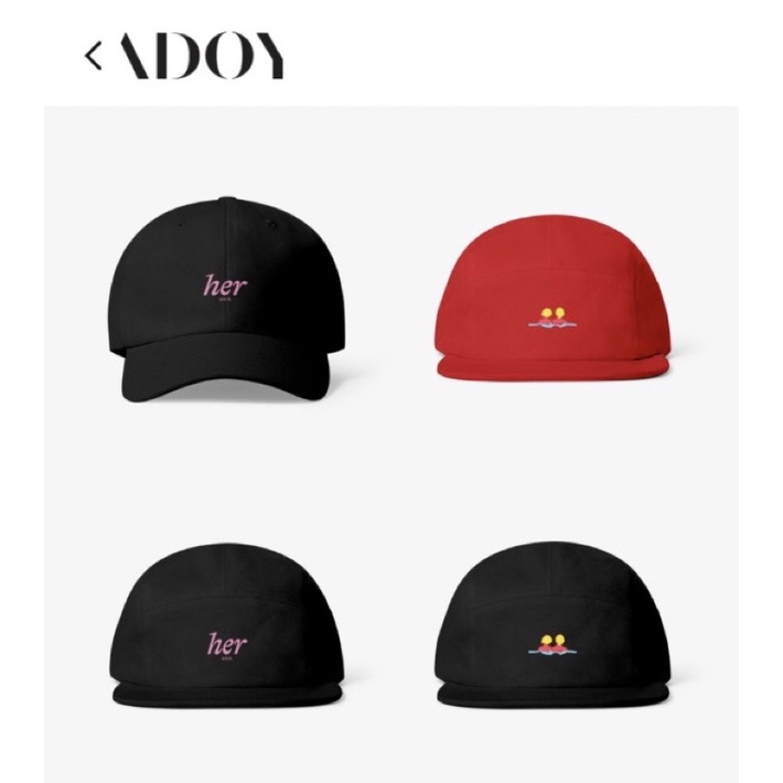 2021 ADOY ‘her’ / ‘baby’ Ball Cap & Camp Cap สีดำ/แดง พรีออเดอร์ ...