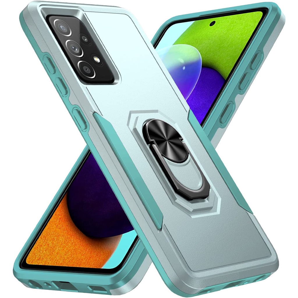 เคสโทรศัพท์มือถือแบบแข็ง พร้อมแหวนขาตั้งโลหะ สําหรับ Samsung Galaxy A12 A22 A32 A42 A52 A52S A72 ...