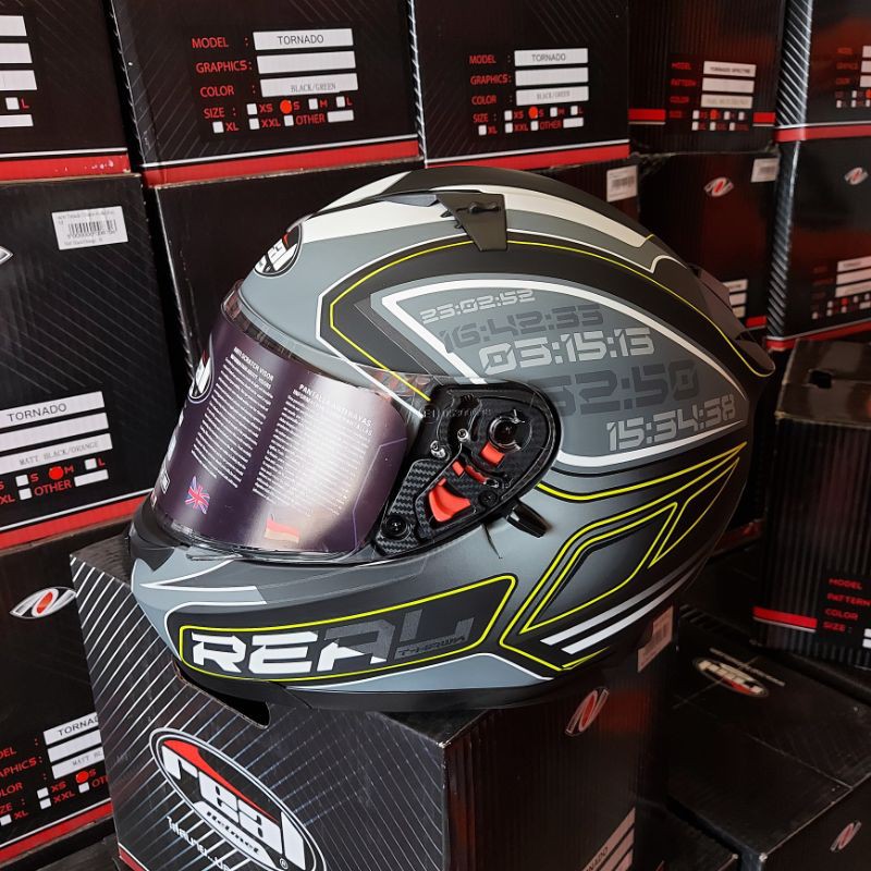 หมวกกันน็อค REAL T HAWK TECH สีดำเทาด้าน | Shopee Thailand