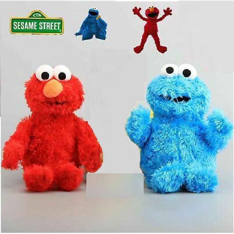 ของเล่นตุ๊กตา Sesame Street Pals Elmo and Cookie Monster 30 ซม. 30 ซม. ...