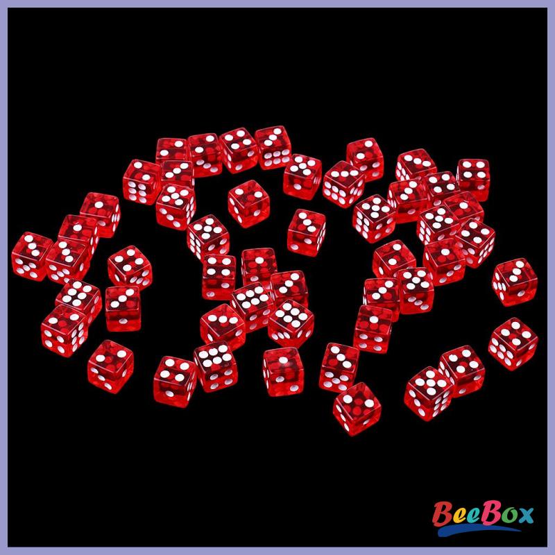 50x Acrylic Board Game Dice Die Toy Polyhedral Dice for Roleplaying ...