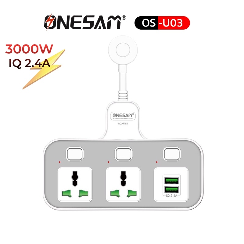 ปลั๊กแปลง ONESAM รุ่น OS-U03 Power Socket Converter เต้ารับ 2 ช่อง ...