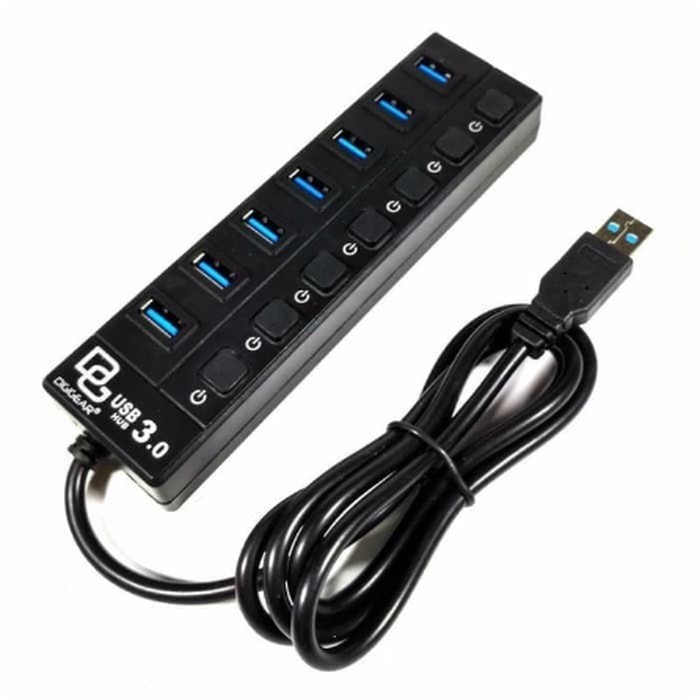USB 3.0 HUB 7 พอร์ตศักดิ์สิทธิ์ ON-OFF สาย M-Tech MT-UH7 1.2M | Shopee ...
