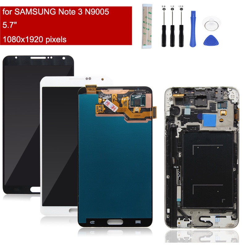 อะไหล่หน้าจอสัมผัสดิจิทัล LCD AMOLED สําหรับ Samsung Galaxy Note 3 N9000 N9005 Galaxy Note3 ...