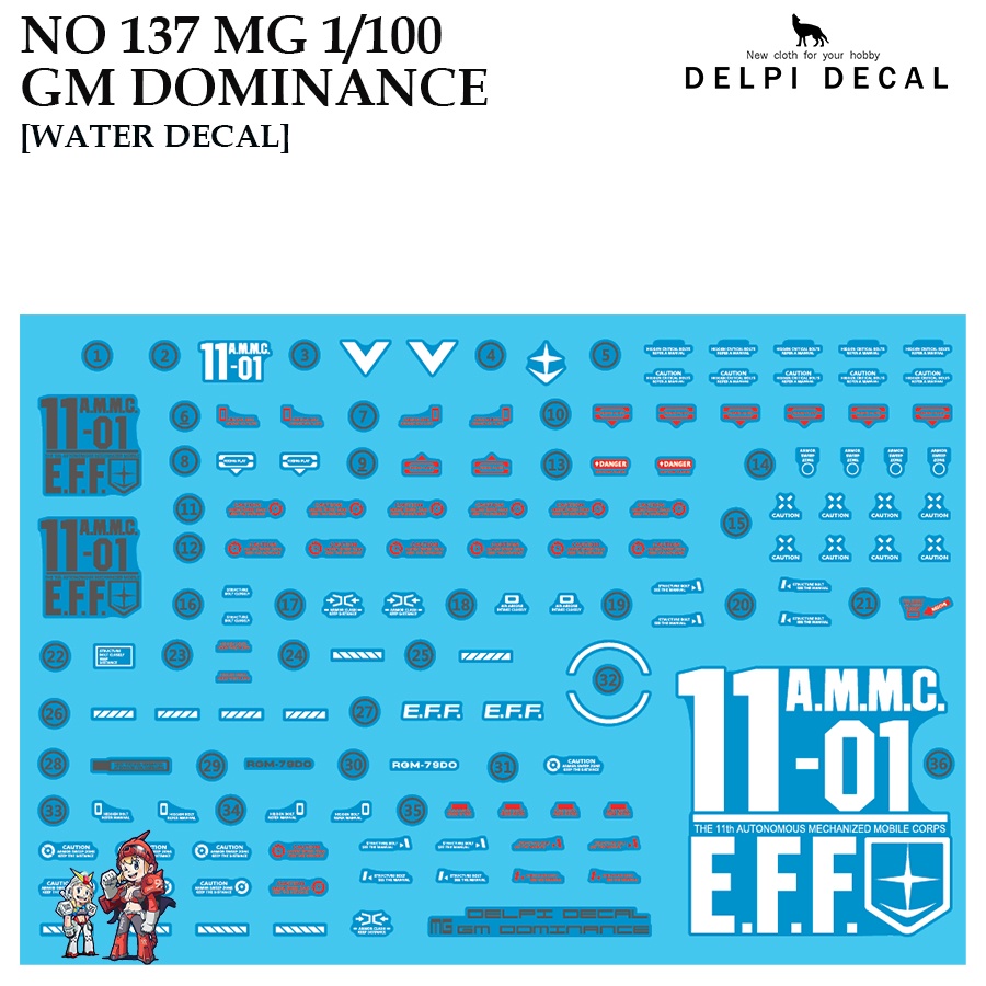 ดีคอลน้ำ [DELPI] 137 MG GM DOMINANCE GUNDAM 1/100 WATER DECAL | Shopee ...