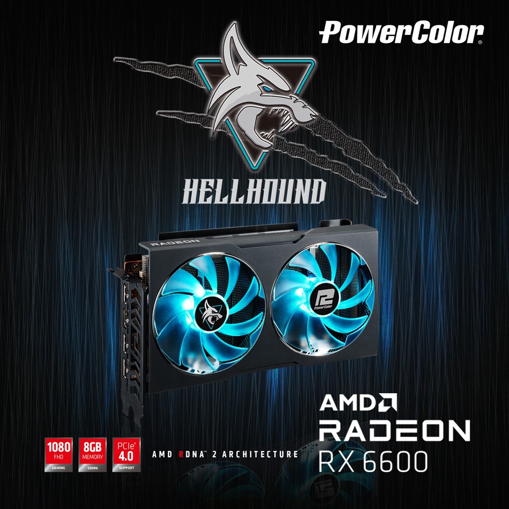 POWERCOLOR Radeon RX 6600 8GB Hellhound GDDR6 VGA | Shopee Thailand