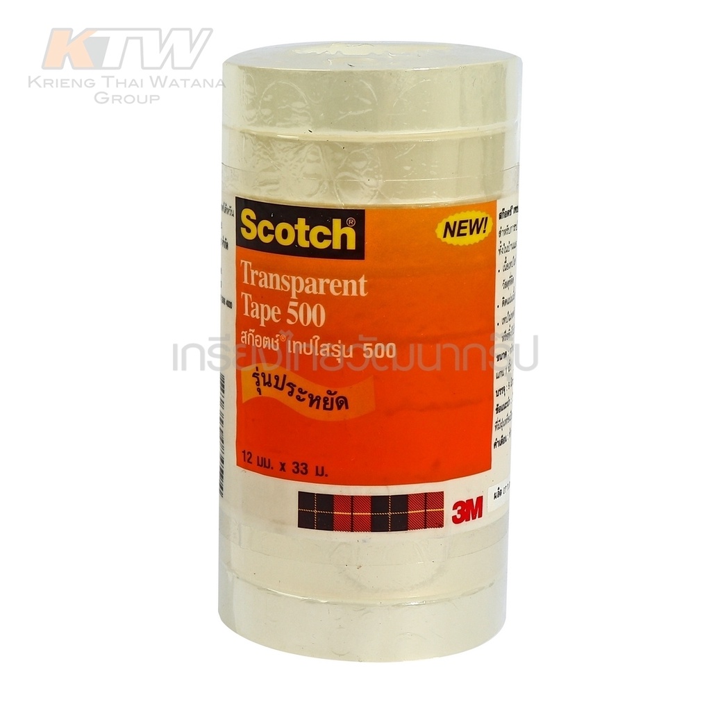 3M Scotch® Transparent Tape 500 สก๊อตช์® เทปใสรุ่น 500 แกน 1 นิ้ว และ 3 ...