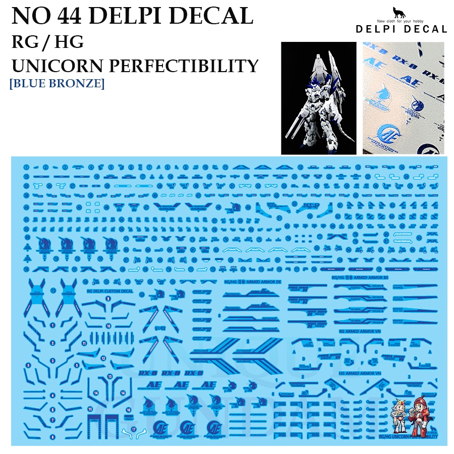ดีคอลน้ำ [DELPI] 44 RG HG 1/144 UNICORN PERFECTIBILITY GUNDAM (BRONZING ...