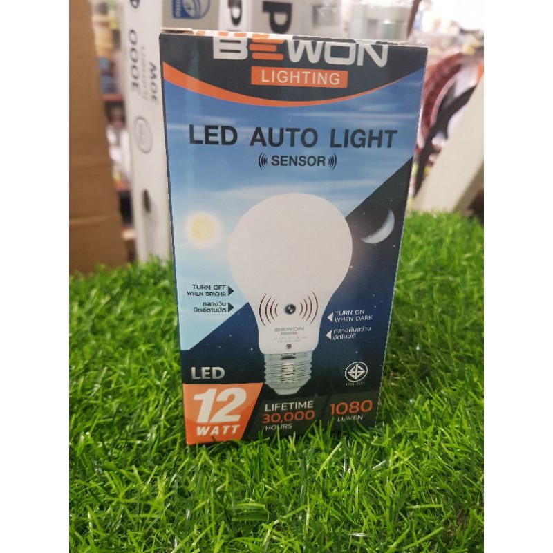 หลอดไฟอัตโนมัติ led 12w E27 โฟโต้เซนเซอร์ แสงขาว BEWON PHOTO SENSOR | Shopee Thailand