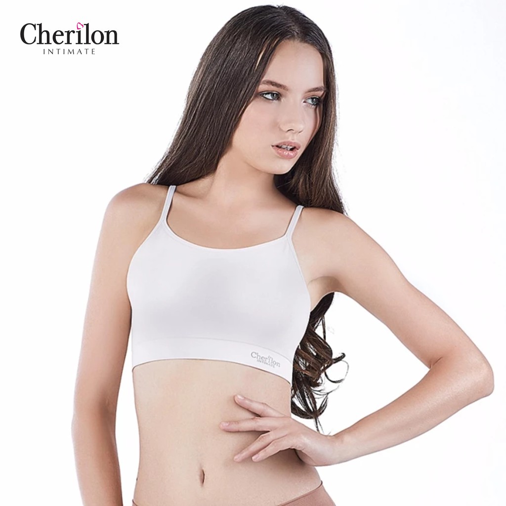 Cherilon Bra สปอร์ตบรา เชอรีล่อน สีขาว ใส่ออกกำลังกาย ฟิตเนส โยคะ ผ้านุ่ม ยืดหยุ่นดีเยี่ยม ยก ...