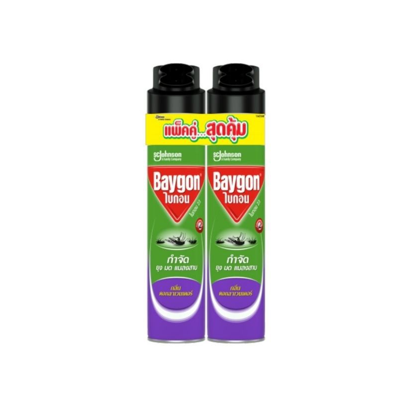 Baygon ไบกอนเขียว สเปรย์กำจัดยุง มด แมลงสาบ ขนาด 600 มล. แพ็คคู่ (เลือก ...