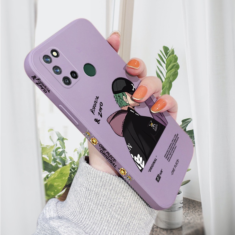 เคสโทรศัพท์มือถือ ซิลิโคน กันกระแทก ลาย Roronoa Zoro สีพื้น สําหรับ ...