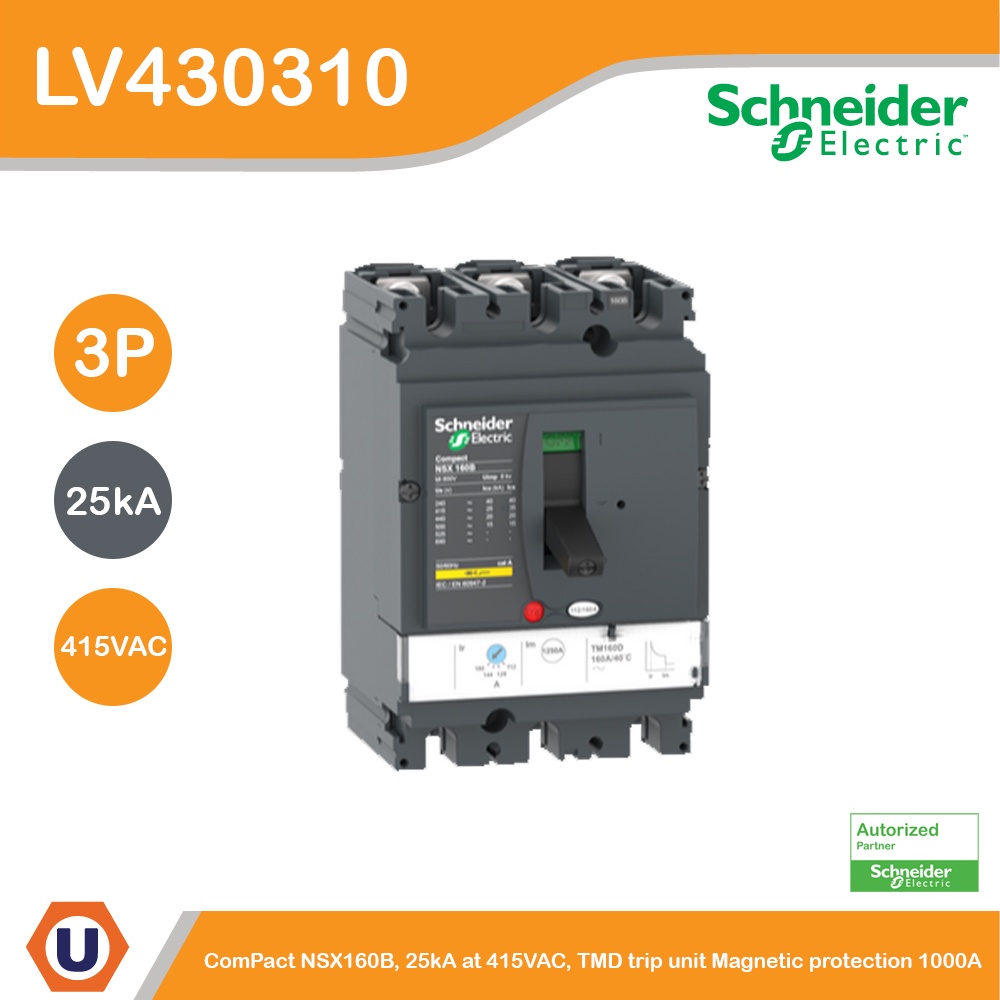 Schneider LV430310 Schneider Electric Circuit breaker ComPact NSX160B ...