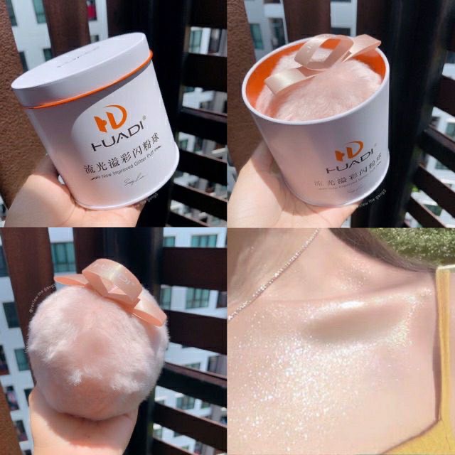 Huadi Glitter Puff พัฟตบตัววิ้ง ไฮไลทลูกวิ้งค์ | Shopee Thailand