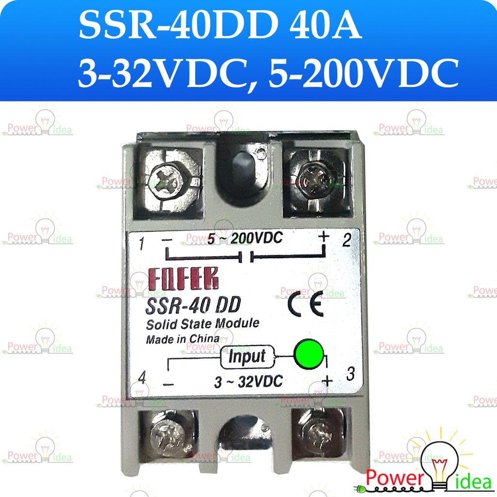 SSR-40DD Solid State Relay, 3-32VDC, DC 5-200VDC โซลิดเสตทรีเลย์ คุณภาพสูง ทนทาน แม่นยำ | Shopee ...
