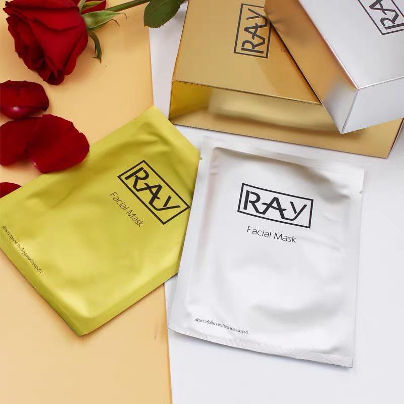 มาร์คหน้า RAY Facial Mask silver (1ซอง) เรย์ แผ่นมาร์คหน้า สีเงิน / สี ...