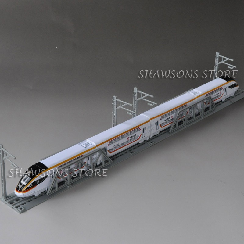 โมเดลรถไฟโลหะ Double Decker CRH High Speed Train Railway Model ความเร็ว ...