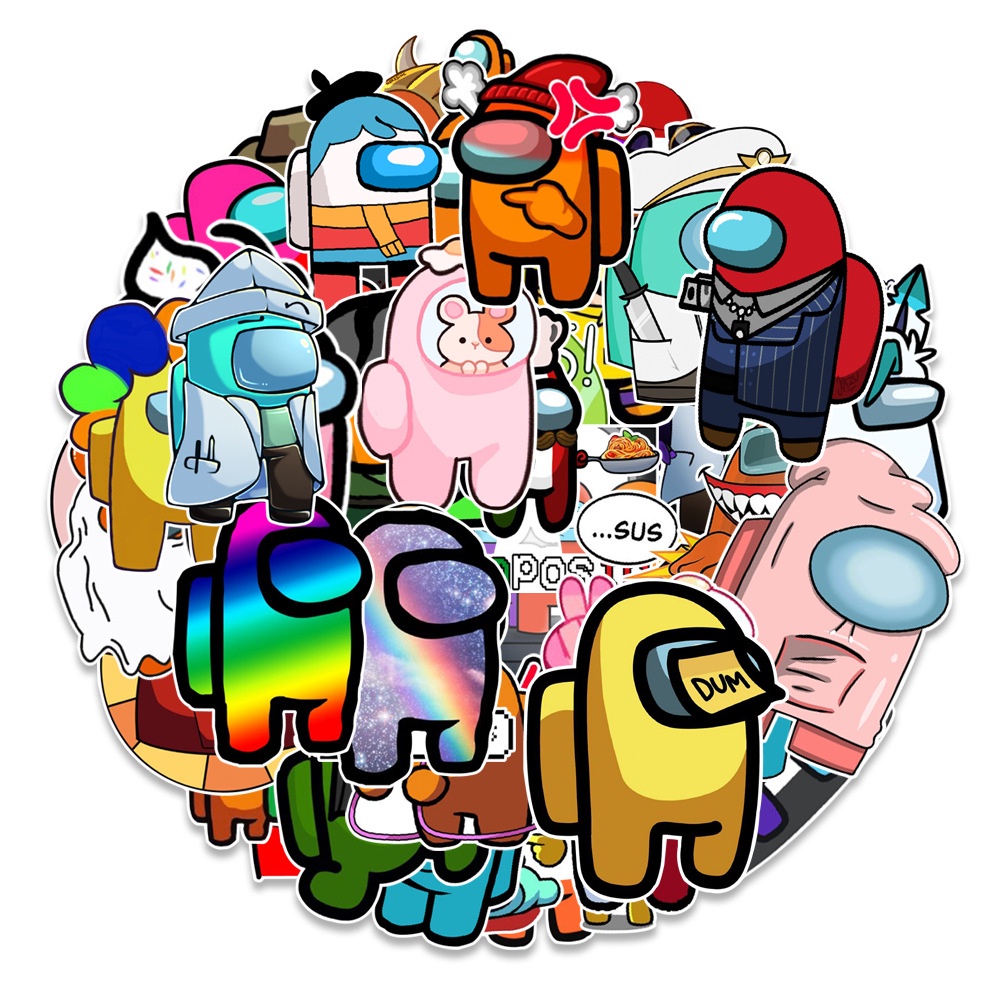 พร้อมส่ง!!ถูกที่สุด Among Us sticker สติกเกอร์กันน้ำรูปแบบที่แตกต่างกัน ...