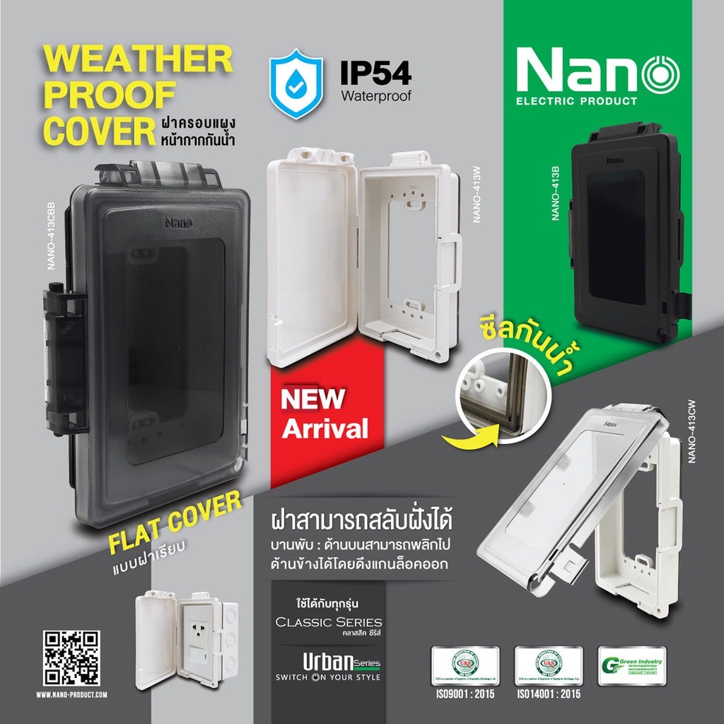 NANO หน้ากากกันน้ำ IP54 ฝาครอบกันน้ำ ฝากันน้ำ กันน้ำ ฝาครอบแผงหน้ากาก ...