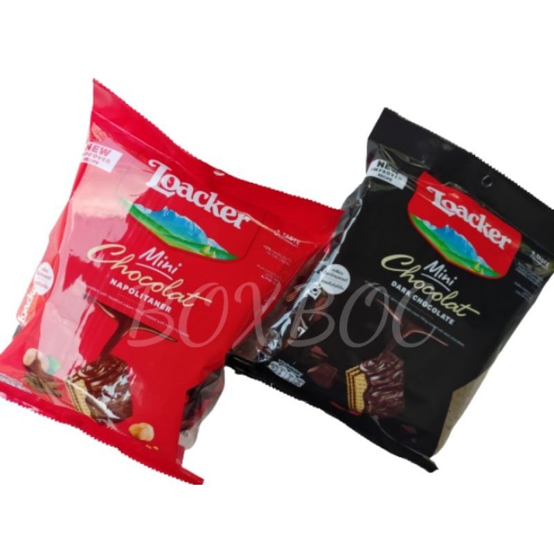 (ห่อ 15 ชิ้น) Loacker mini ล็อคเกอร์ มินิ เวเฟอร์เคลือบดาร์คช็อกโกแลต ...