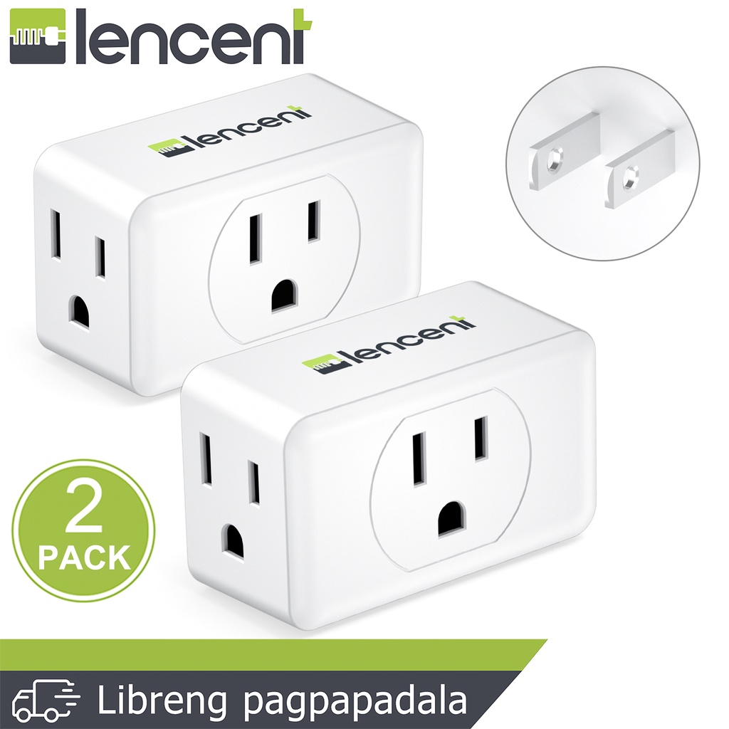Lencent 2 Pack Multi Plug 3 Prong ถึง 2 Prong อะแดปเตอร์ Extender 3 ...