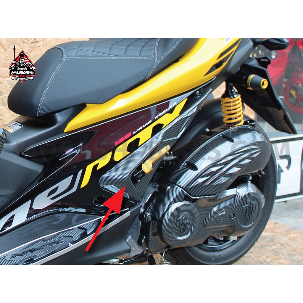 Aerox Dip film carbon and chrome Back Footrest Cover for Yamaha Aerox ...