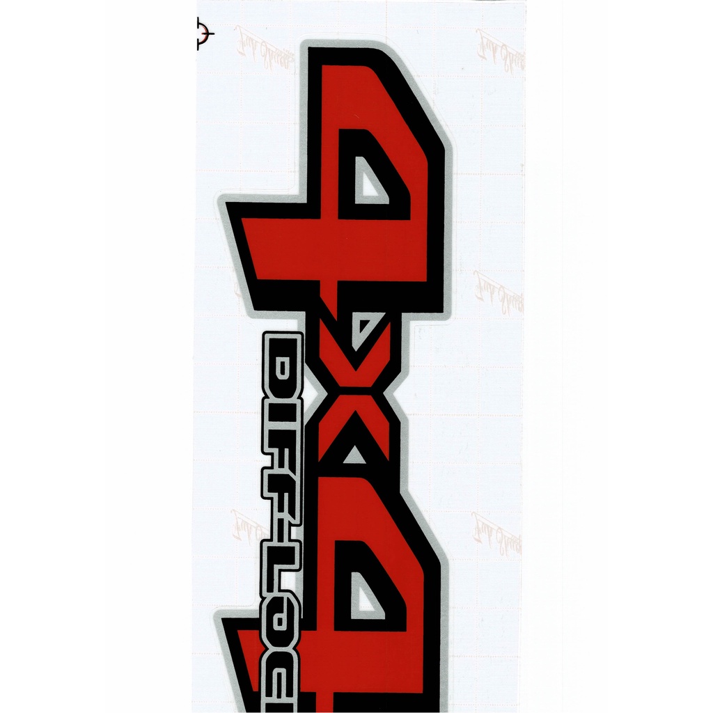 สติ๊กเกอร์ 4x4 DIFF-LOCK STICKER 4X4 DIFF - LOCK สีแดง ขอบดำ เหมือนห้าง ...