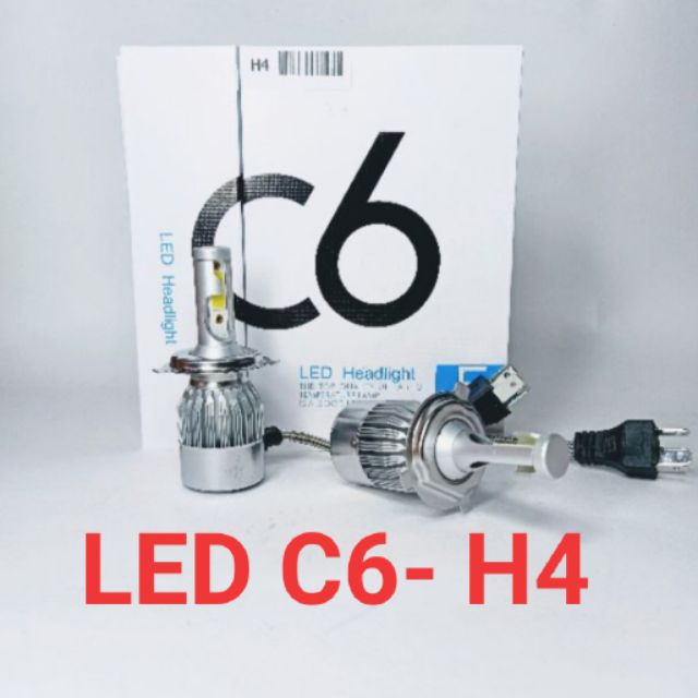 หลอดไฟหน้า ขั้ว H4-C6 LED headlight cob h4 ขั้วตรงรุ่น ไฟสูง-ไฟต่ำขั้ว ...