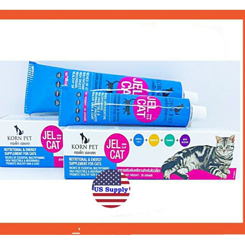 US JEL CAT เจลวิตามินแมว เสริมภูมิ เพิ่มพลังงาน บำรุงแมวป่วย แมวผอม มี ...