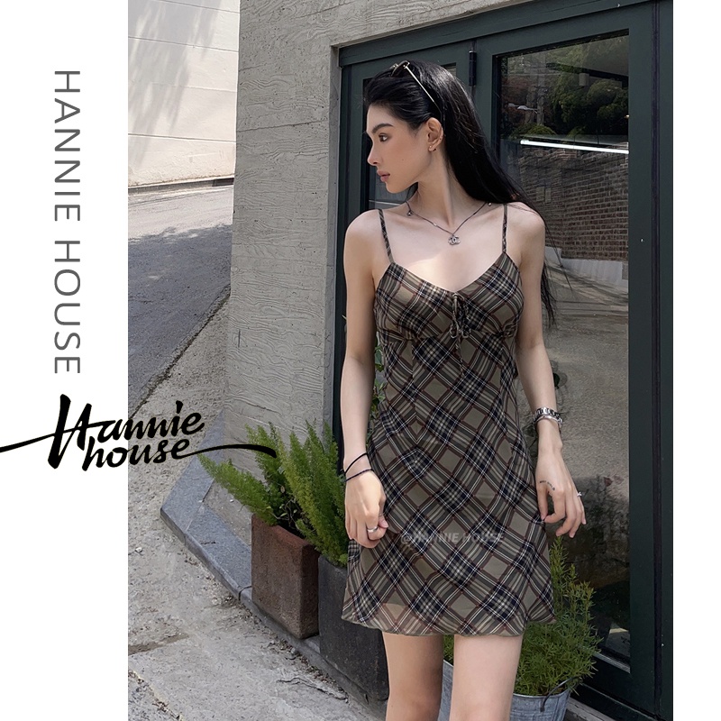 Hannie- ชุดเดรส พิมพ์ลายสก๊อต สไตล์วินเทจ สําหรับผู้หญิง | Shopee Thailand