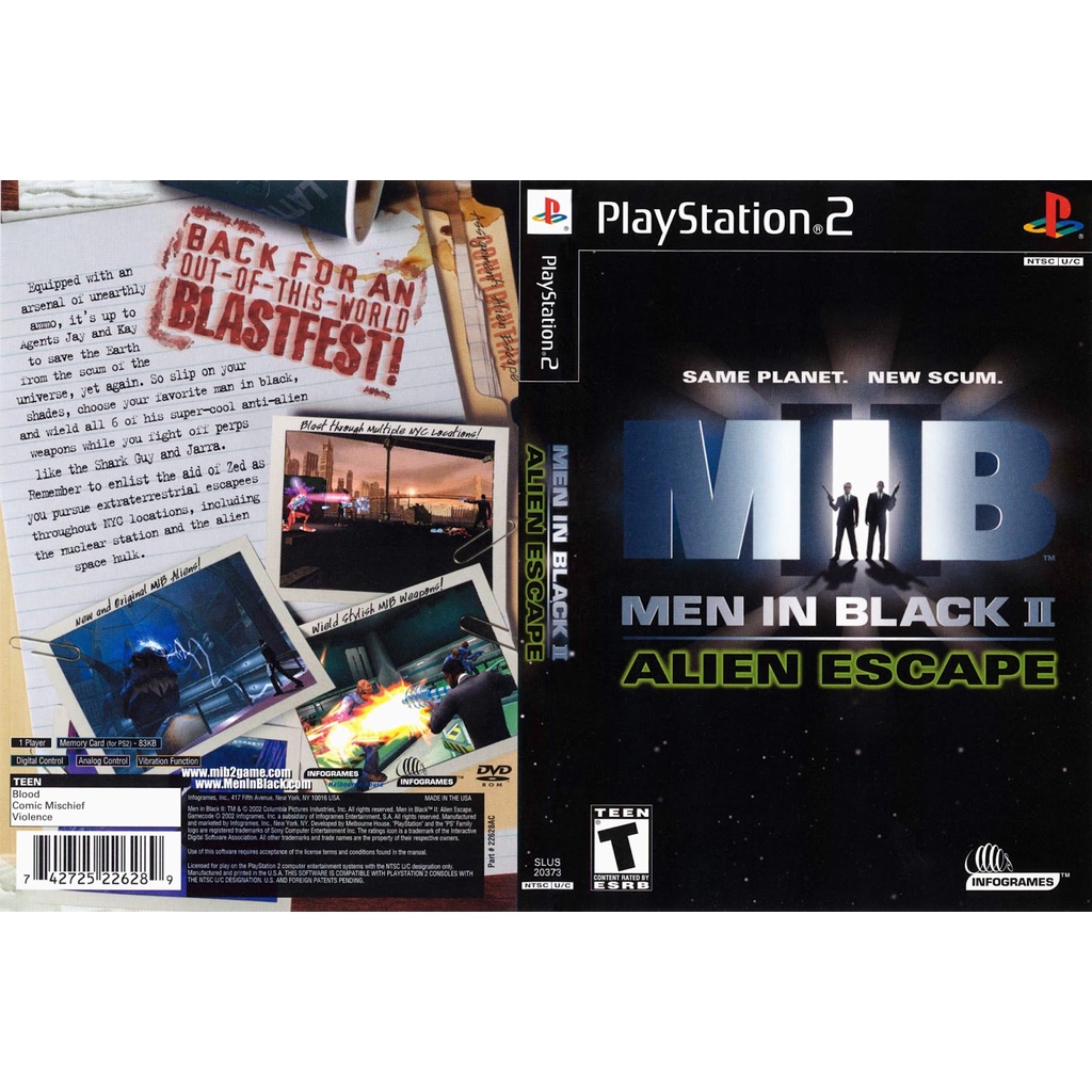 แผ่นเกมส์ PS2 Men in Black II Alien Escape คุณภาพ ส่งไว | Shopee Thailand