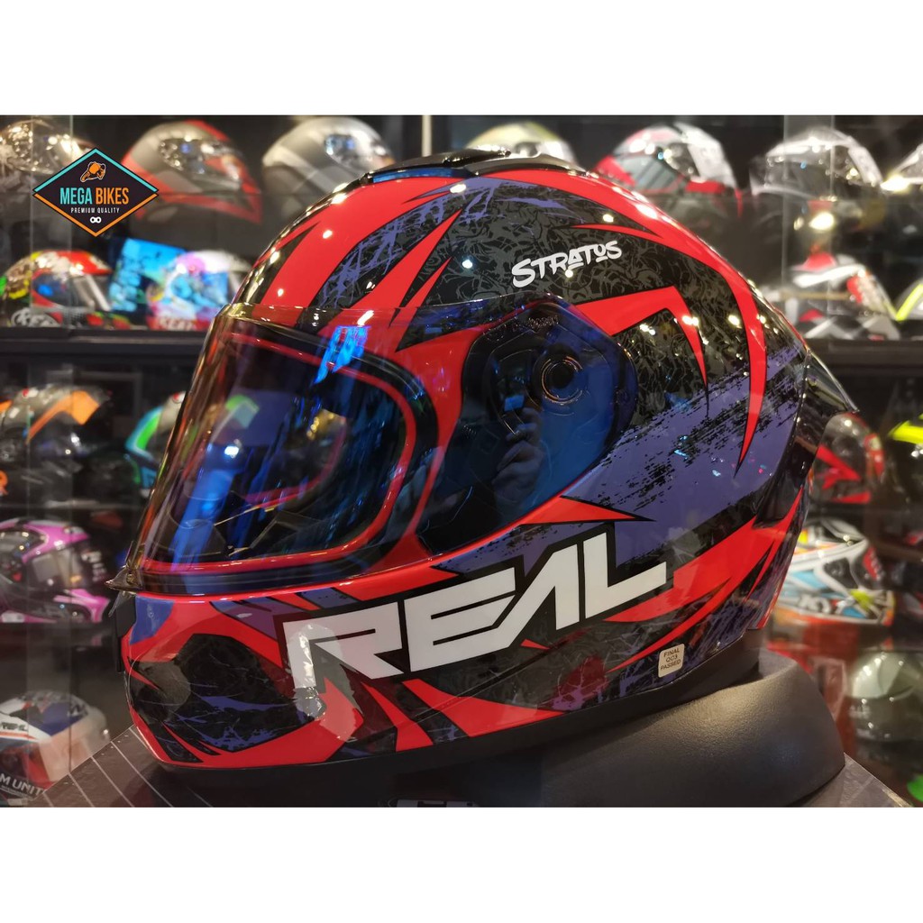 หมวกกันน็อค Real Helmets รุ่น Raptor ลาย Stratos | Shopee Thailand
