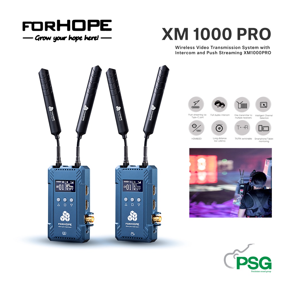 FORHOPE XM 1000 PRO Wireless Video Transmission System with Intercom ...