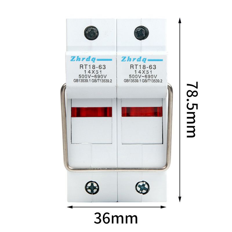 RT18-32X ฐานฟิวส์พร้อมไฟแสดงสถานะตัวยึดฟิวส์ 10 * 38 1P 2P 3P 4P | Shopee Thailand