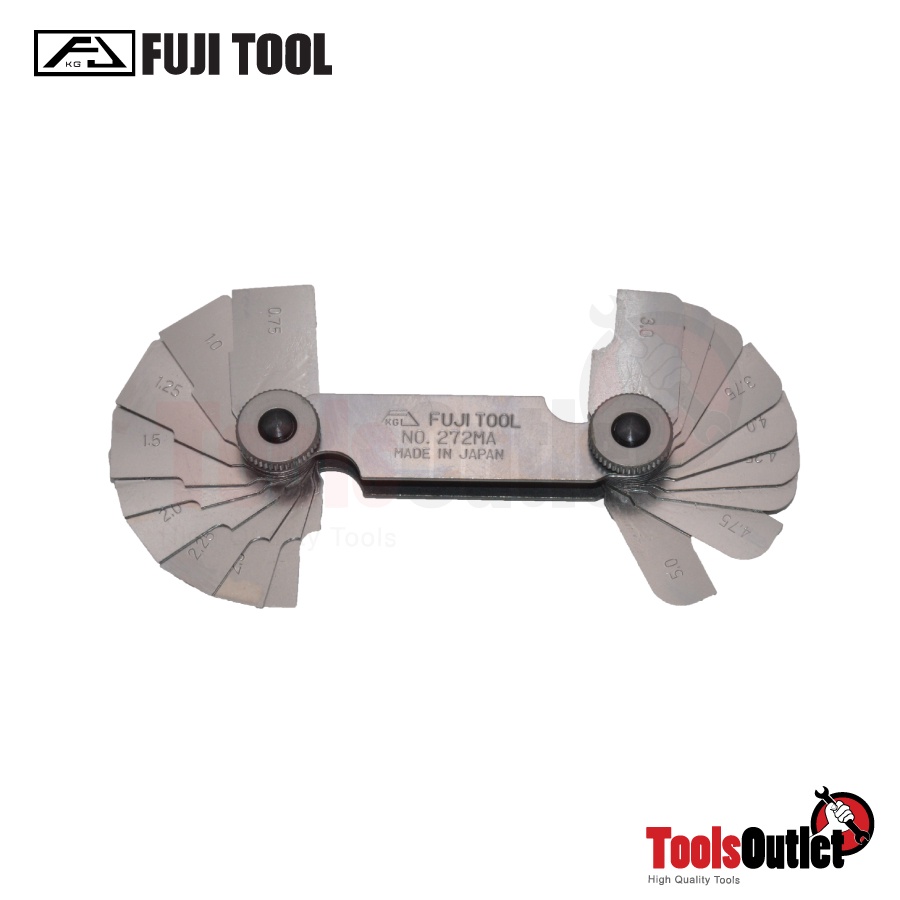Fujitool Radius Gauge เกจวัดรัศมีแบบพับเก็บได้ 18ใบ/ชุด รุ่น 272MA | Shopee Thailand