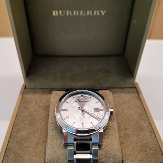 Burberry Watch นาฬิกา เบอเบอรี่ BU9000 หน้าปัดเงิน มือสอง สภาพดี มี ...
