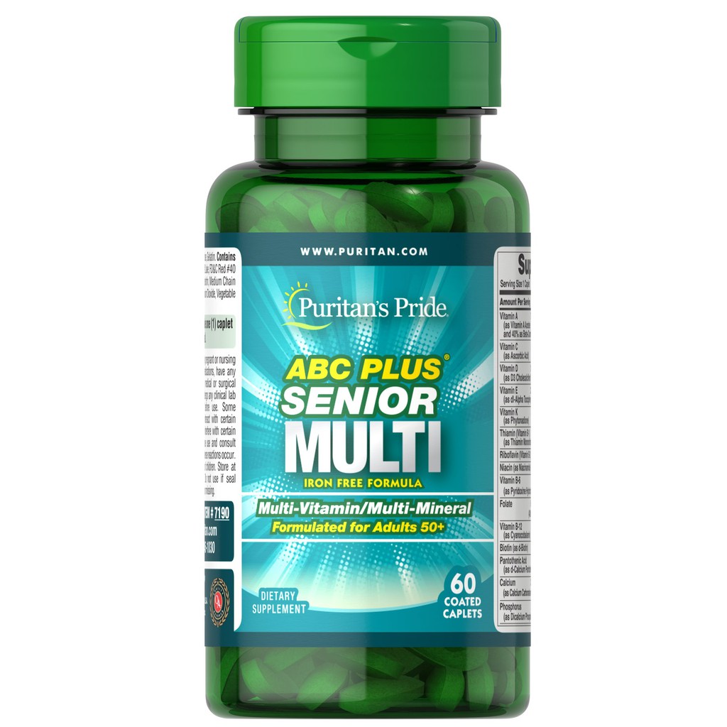 ABC plus senior multivitamins 60 tablets วิตามินรวมผู้สูงอายุ exp.9/ ...