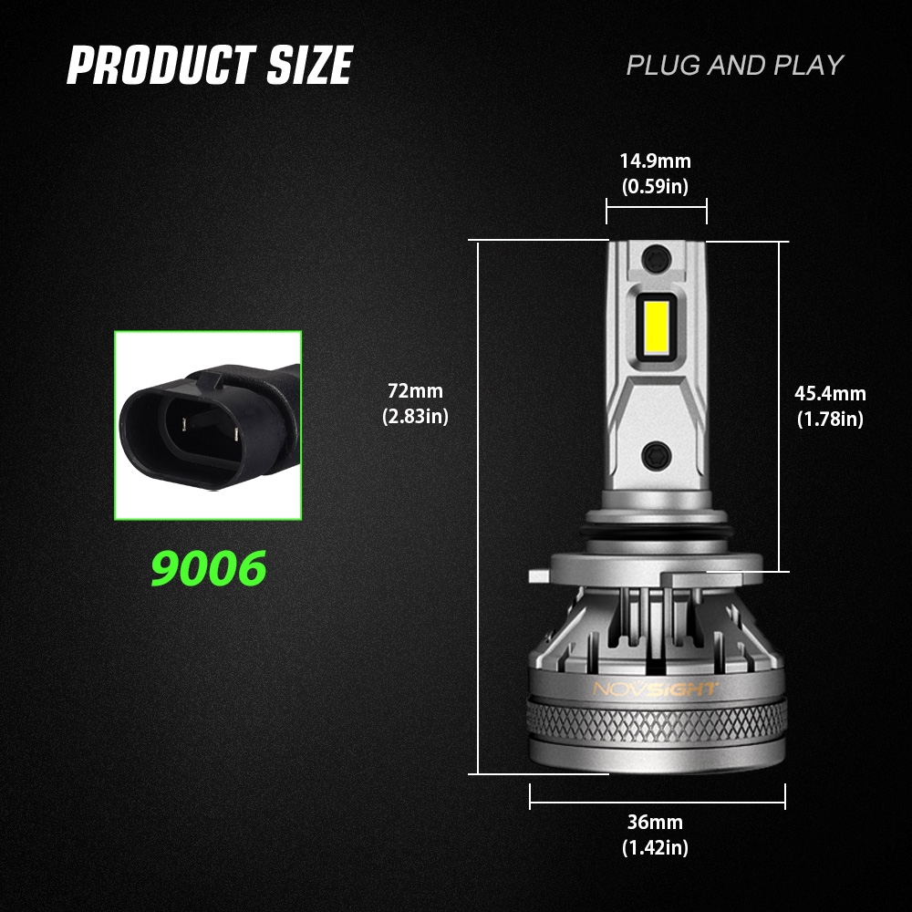 NovSight N37 Led ไฟหน้ารถยนต์ H1 H3 9005 9006 HB3 HB4 H7 H11 120W 22000Lm ไฟตัดหมอกคู่หนึ่งปลั๊ก ...