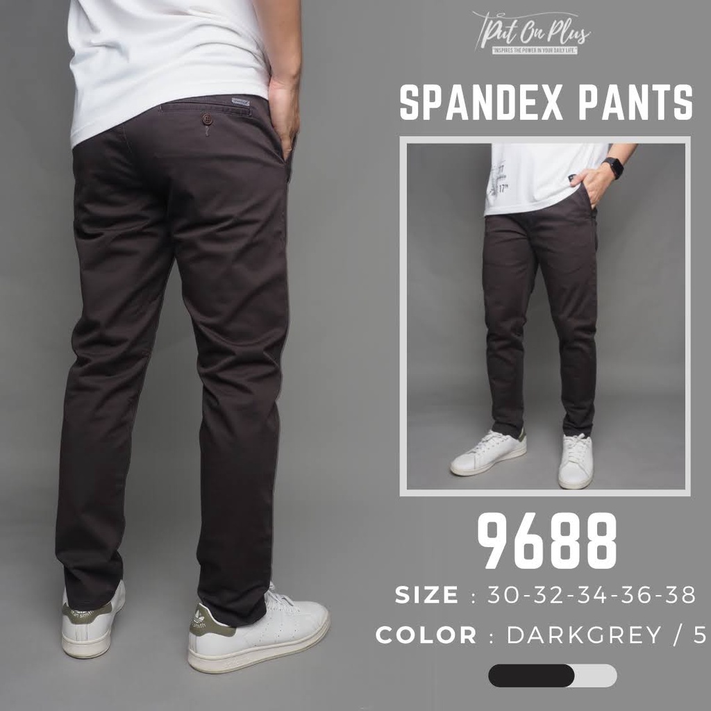 โค้ดPUTJUL1ลด75⚡GW⚡9688 กางเกงขายาว ผู้ชาย ผ้ายืด สีพื้น Slim fit ยาว 39-42 นิ้ว ไซส์ 30-38 ...